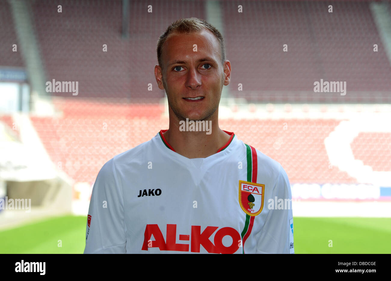 Soccer player Dominik Reinhardt of German Bundesliga club FC Augsburg ...