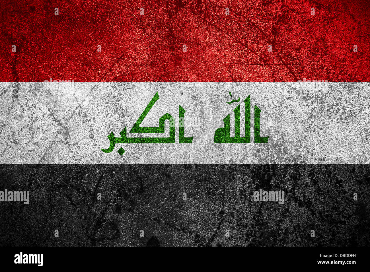 flag of Iraq or Iraqi banner on rough metal background Stock Photo - Alamy