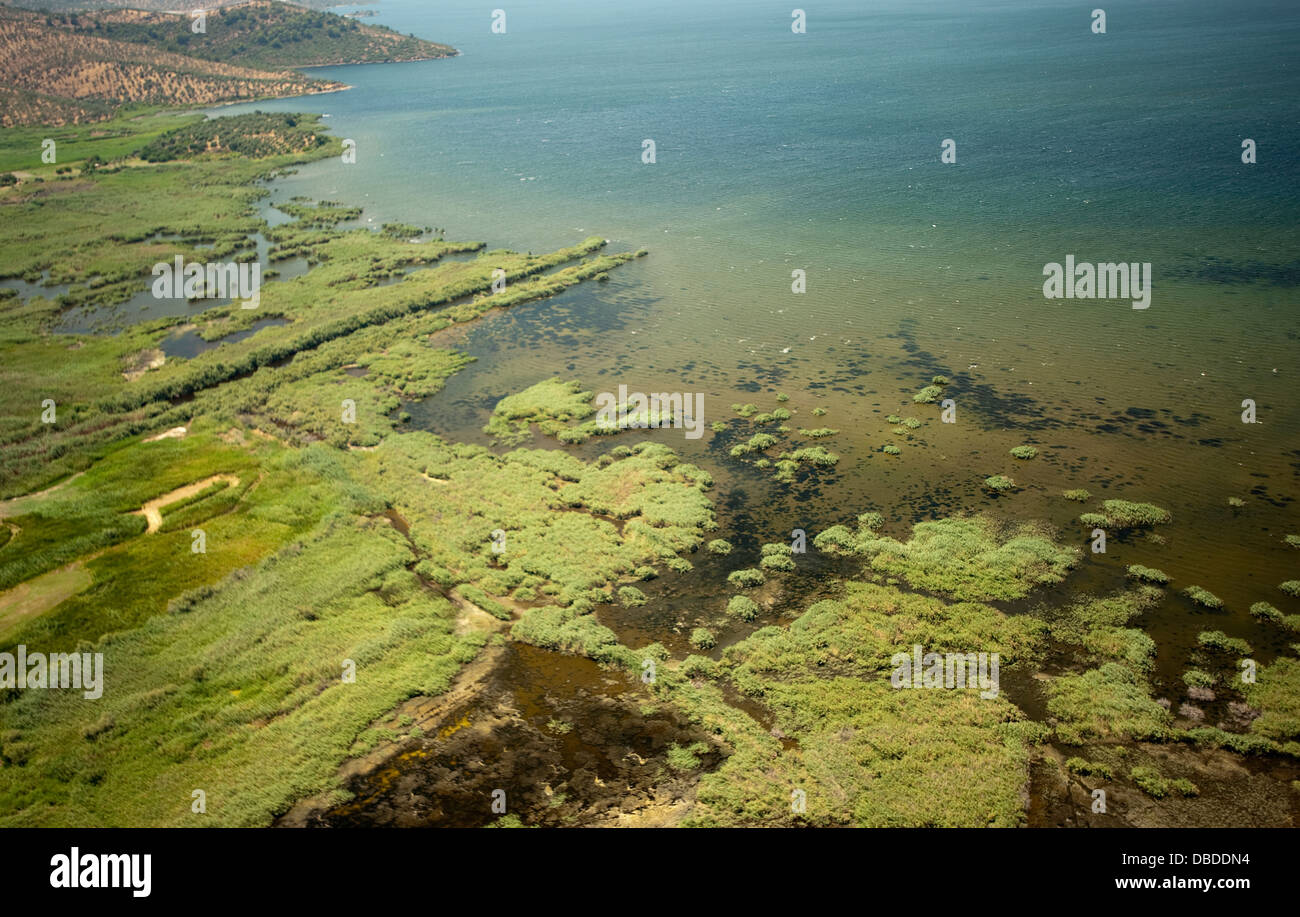 Aerial view of Bafa Lake nature park Turkey Stock Photo - Alamy