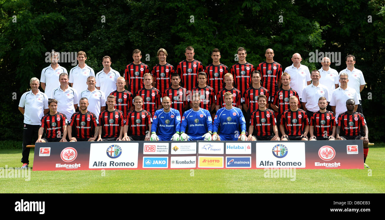 Player and helpers of German Bundesliga club Eintracht Frankfurt during ...
