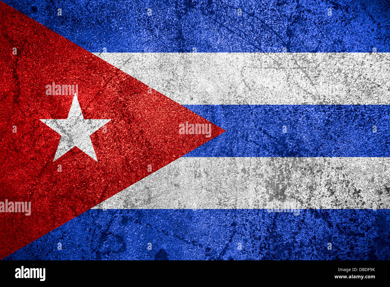 flag of Cuba or Cuban banner on rough metal background Stock Photo - Alamy
