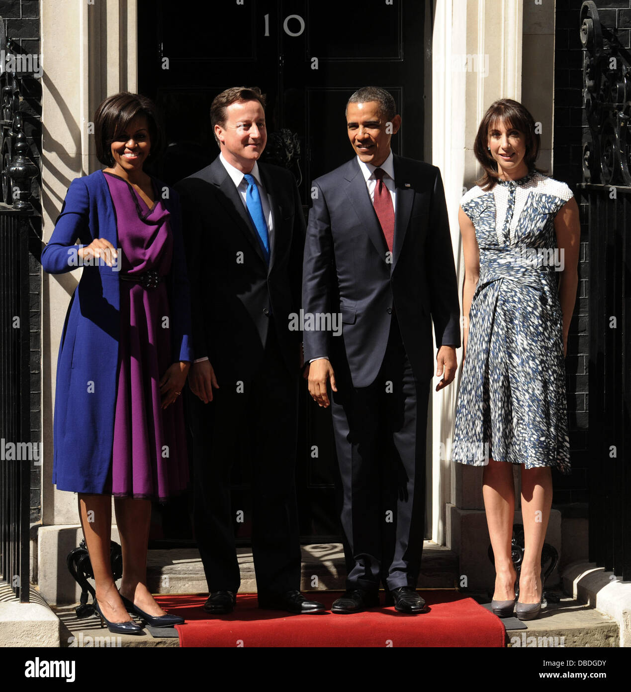 US President Barack Obama and Michelle Obama meet David Cameron and ...