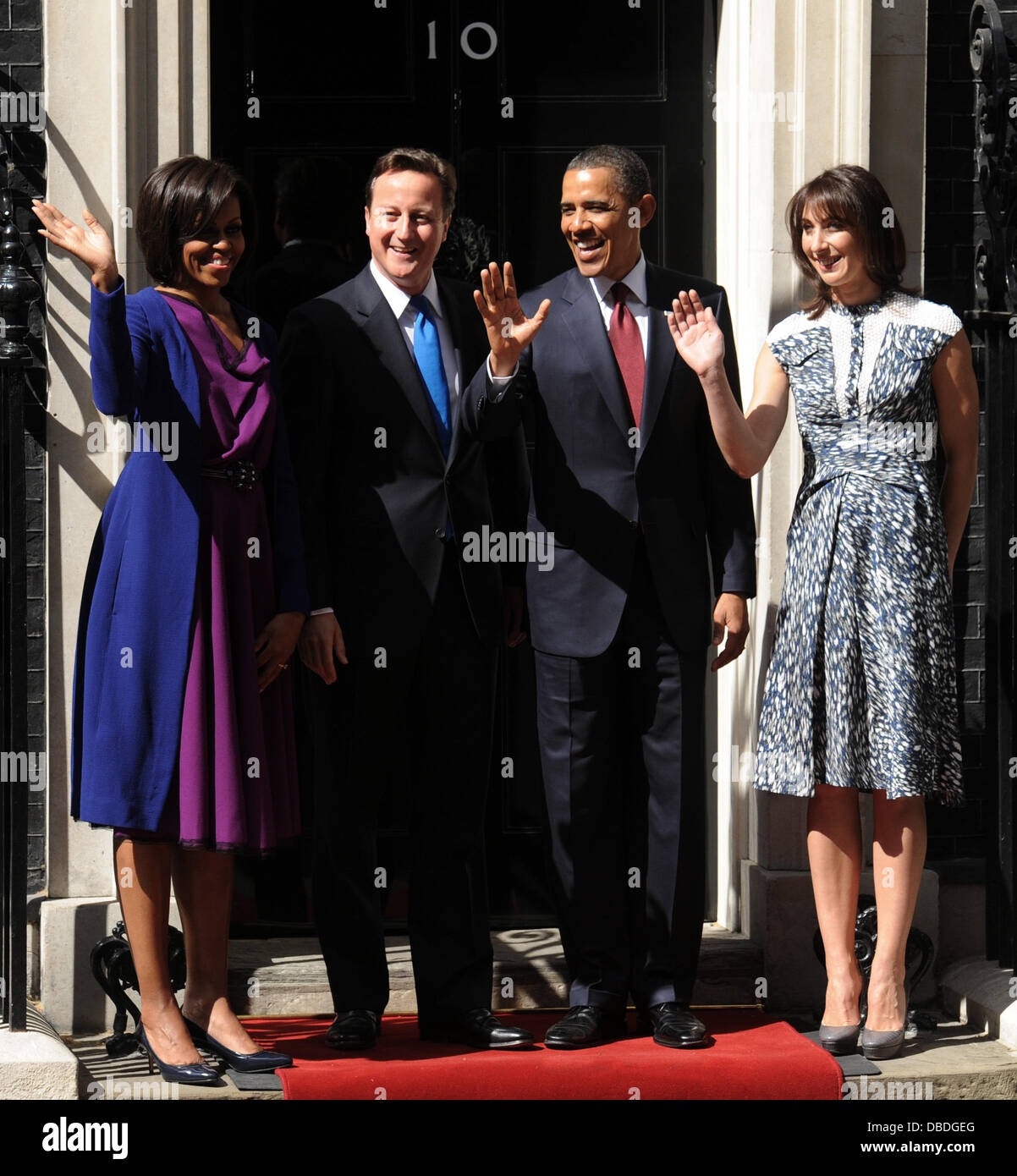 US President Barack Obama and Michelle Obama meet David Cameron and ...