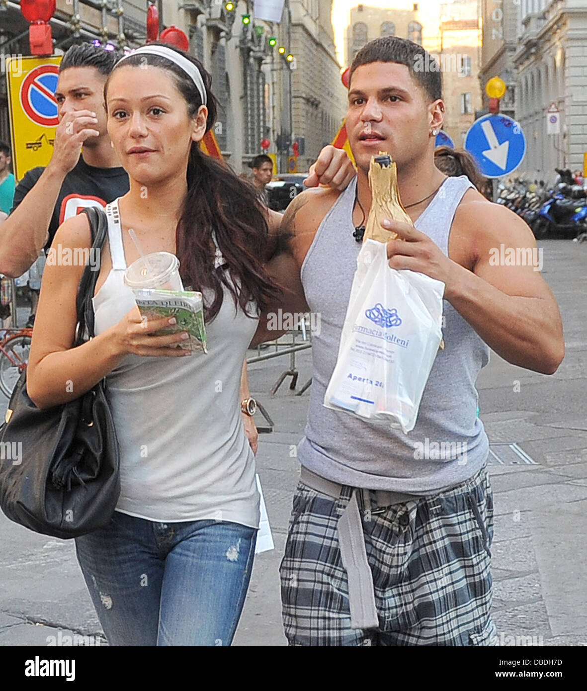 Jenni jwoww farley accompanies ronnie hi-res stock photography and ...