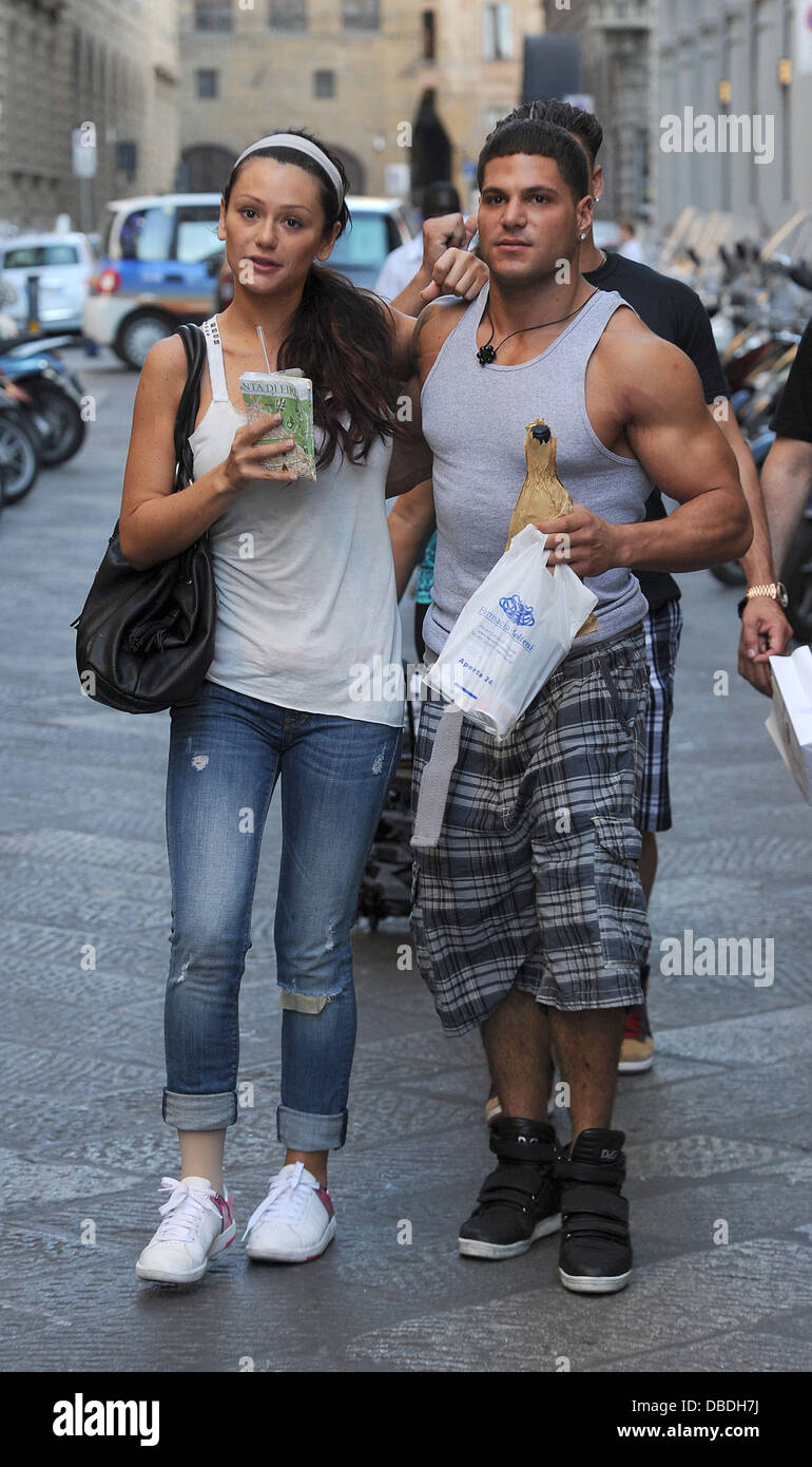 Jenni jwoww farley accompanies ronnie hi-res stock photography and ...