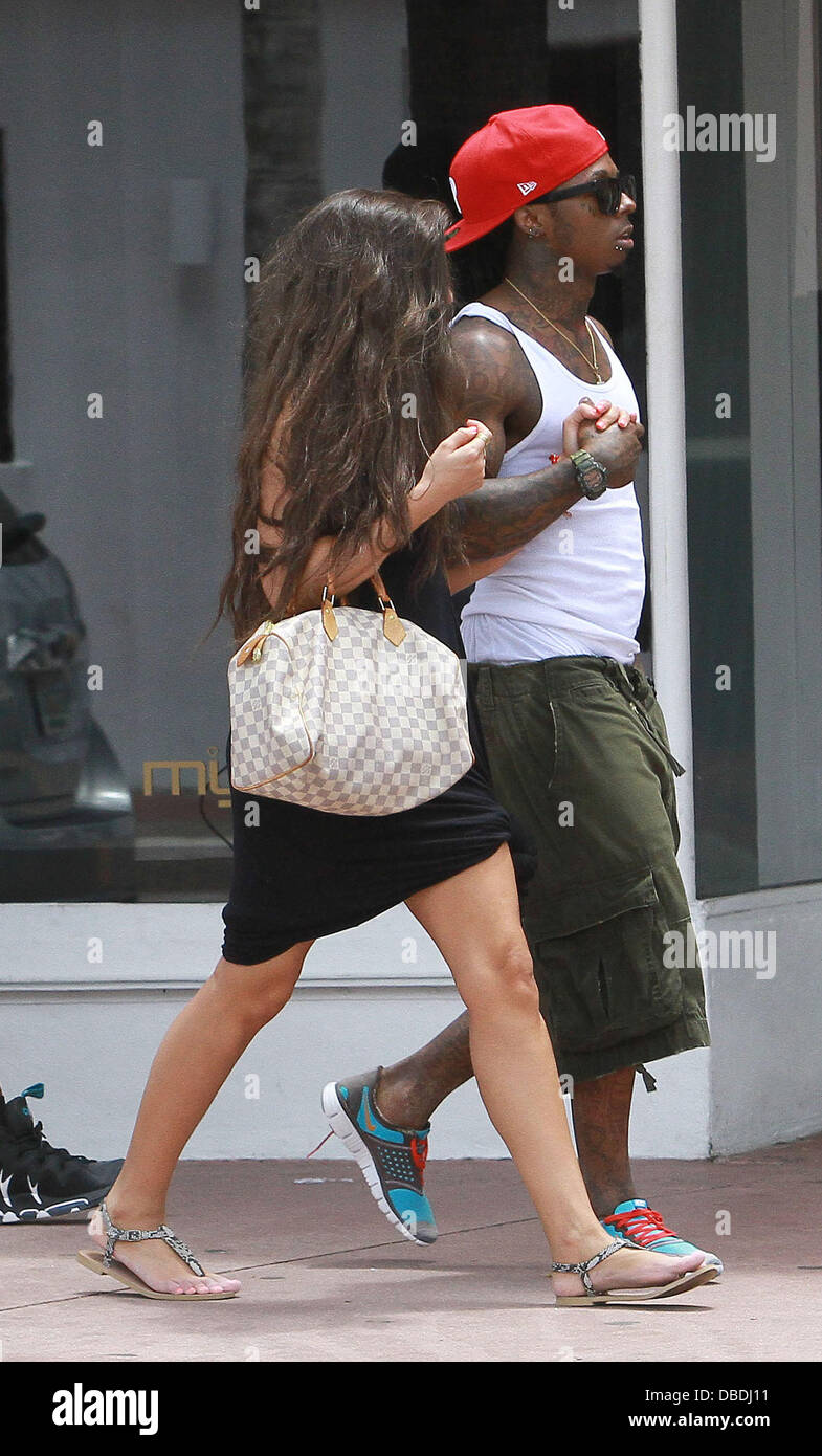 Lil Wayne out and about in Miami with his new girlfriend Miami, Florida ...