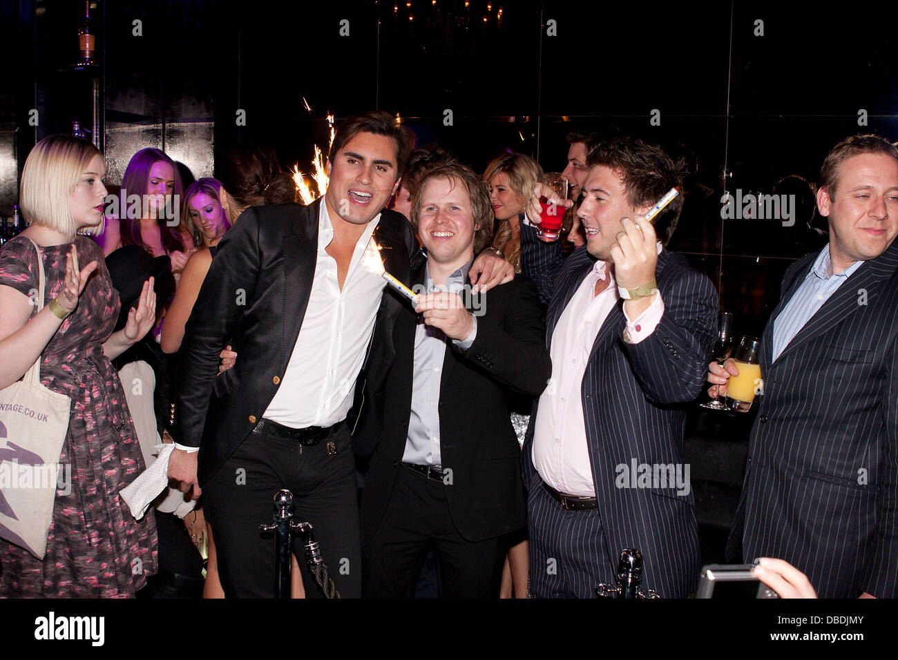 Raef Bjayou, Kevin Shaw and Ben Clarke, The Apprentice cast party at ...