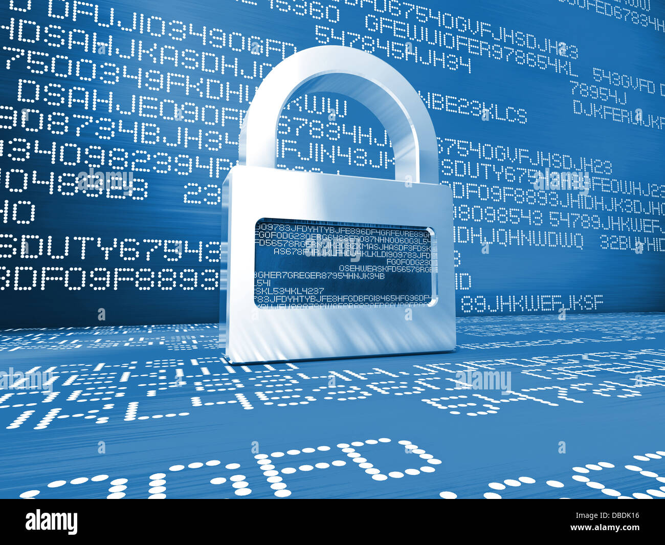 3d image of abstract silver locker and code background Stock Photo - Alamy