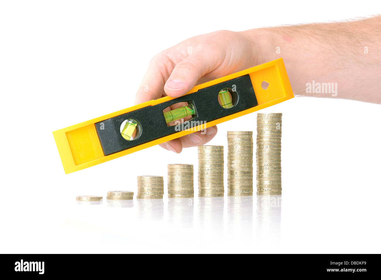 concept of measuring financial success isolated on white background ...