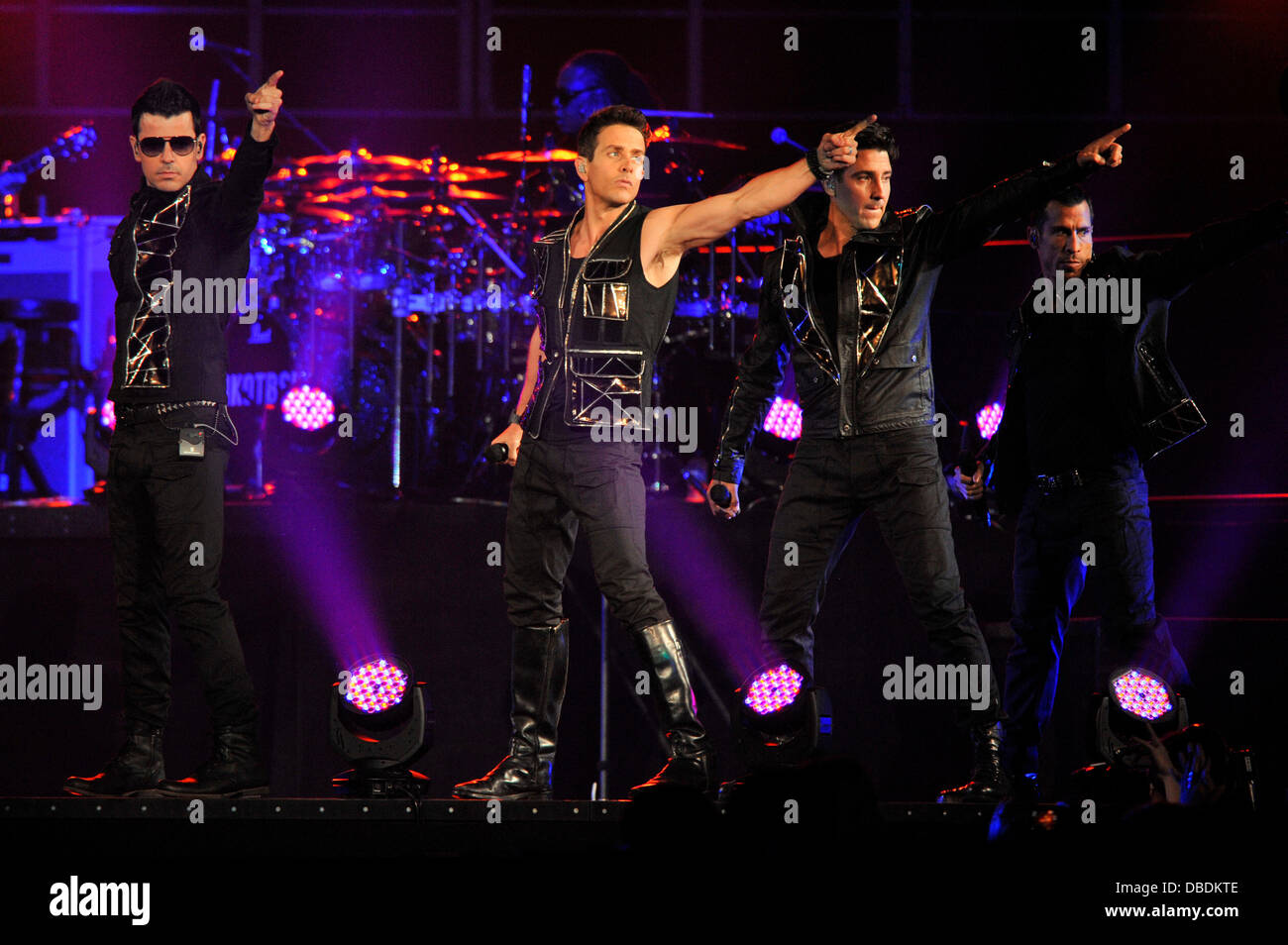New Kids on the Block performing live in concert on the NKOTBSB Tour at ...