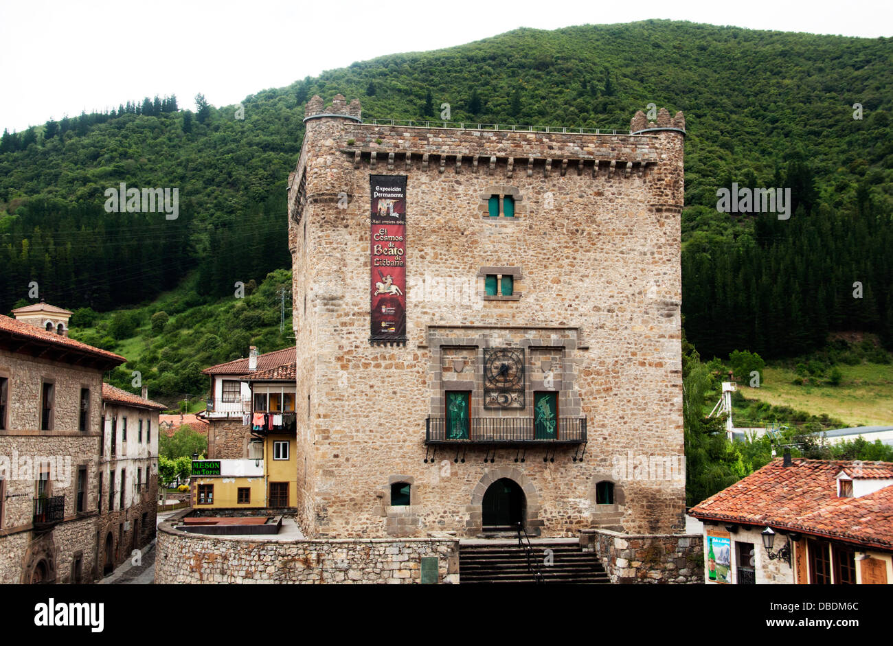 SPAIN; CANTABRIA; THE TOWER IN POTES; TORRE DEL INFANTADO Stock Photo ...