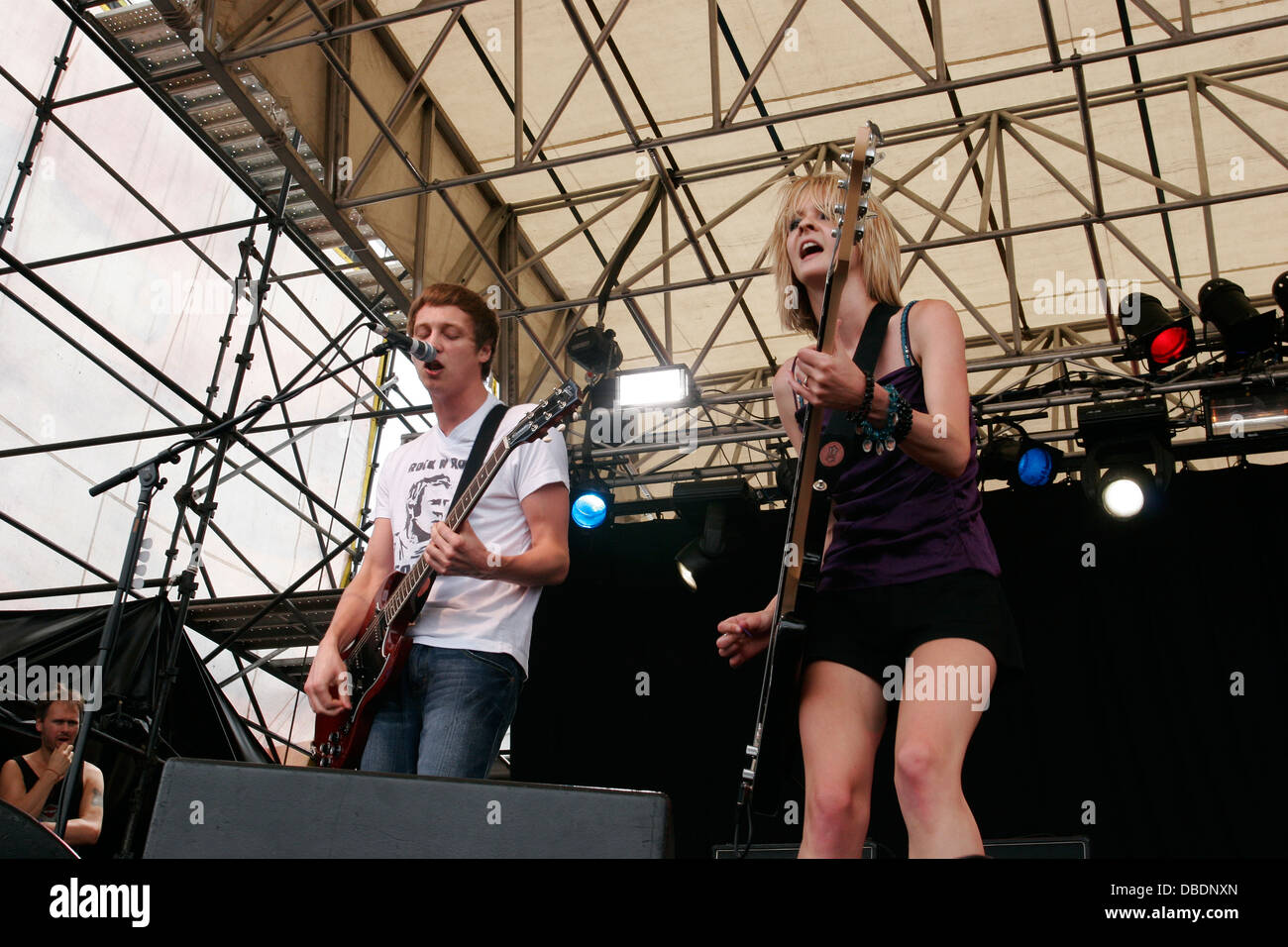 The Subways ( English rock band) performing at the Big Day Out Festival ...