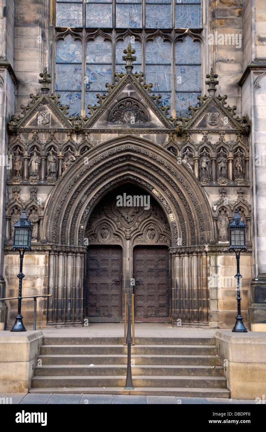 St Giles Cathedral doors Royal Mile old town Edinburgh Scotland Britain ...