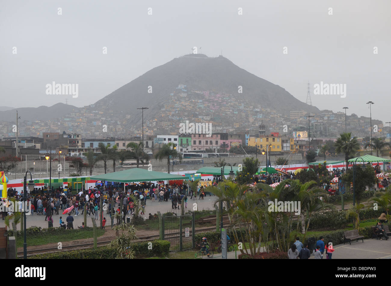 Colourful housing on the Cerro San Cristobal, Lima, Peru Stock Photo ...