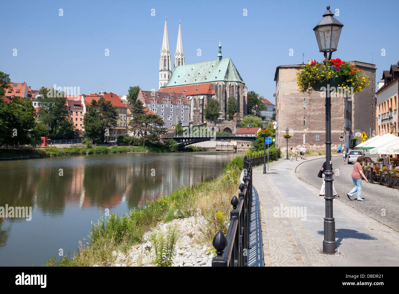 Zgorzelec with view back to Goerlitz, St Peter and Paul Church ...