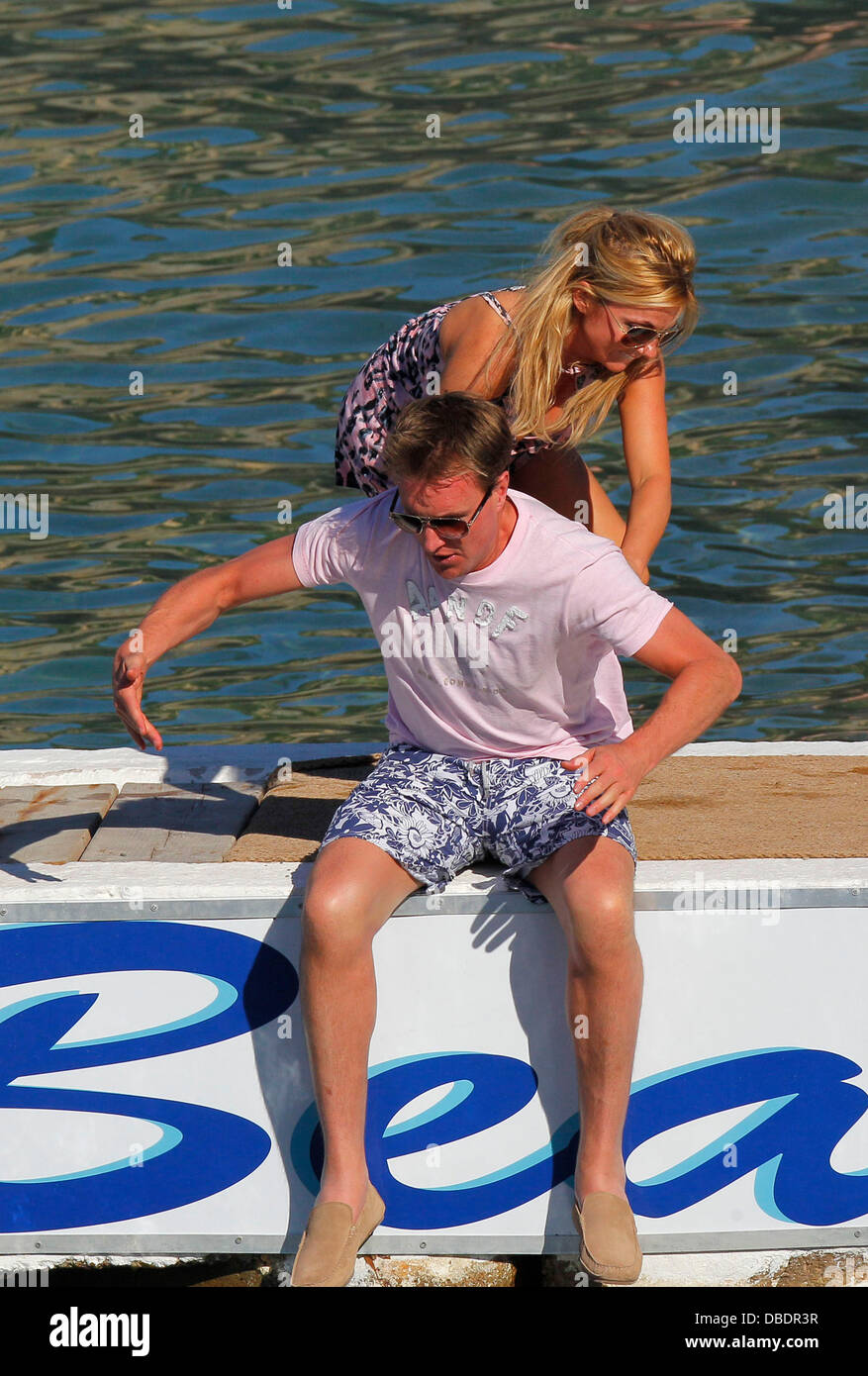 Geri Halliwell and Henry Beckwith relax by the water after attending ...