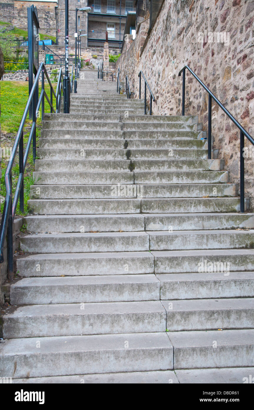 Granny's Green Steps leading up towards the castle and Johnston Terrace ...