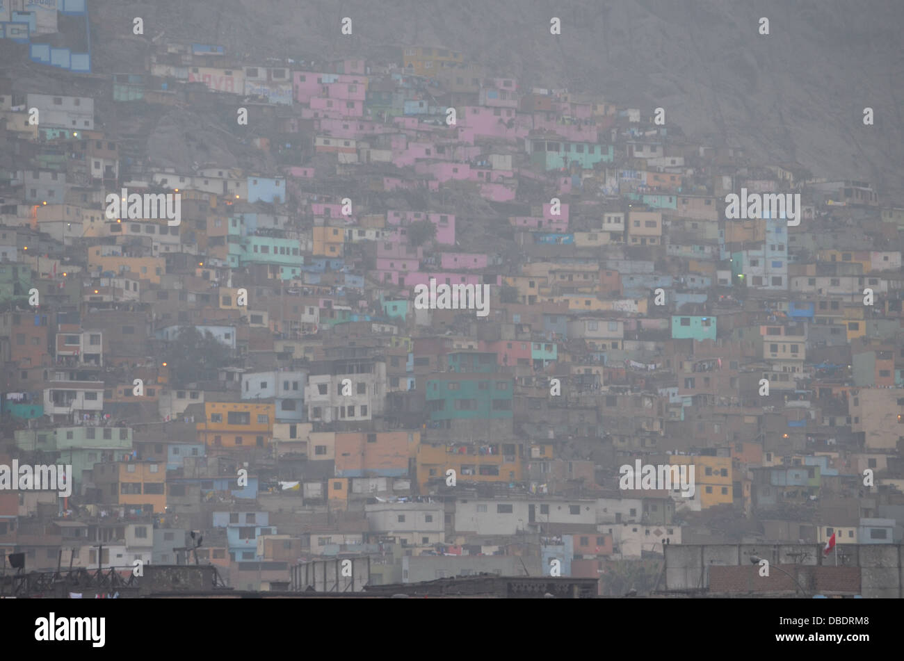 Colourful housing on the Cerro San Cristobal, Lima, Peru Stock Photo ...