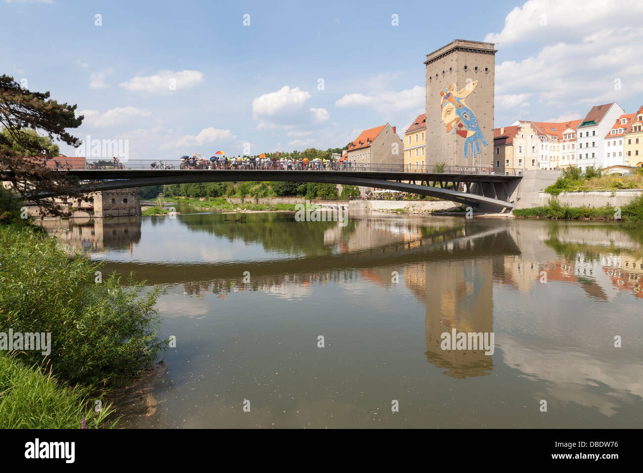 Zgorzelec with the Altstadt Bridge and Dreiradenmuehle, Zgorzelec ...