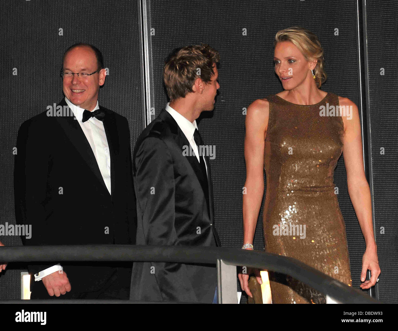 Sebastian Vettel, Prince Albert II of Monaco and Charlene Wittstock ...
