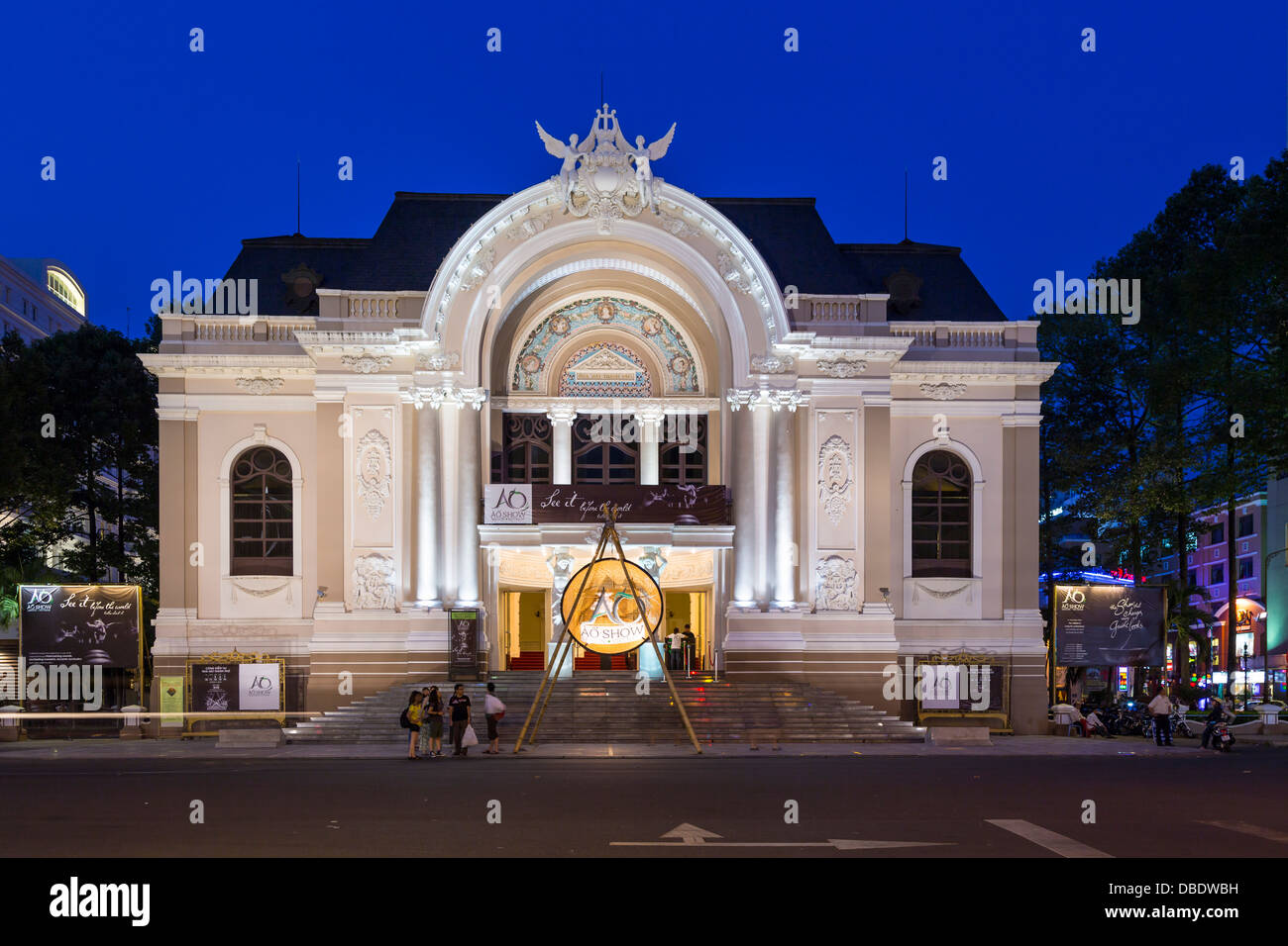 The Opera House illuminated at night in Saigon, Ho Chi Minh City ...
