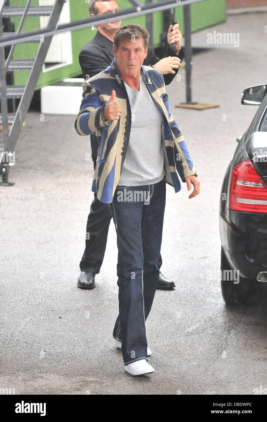 David Hasselhoff arriving at the studio for the 'Britain's Got Talent ...