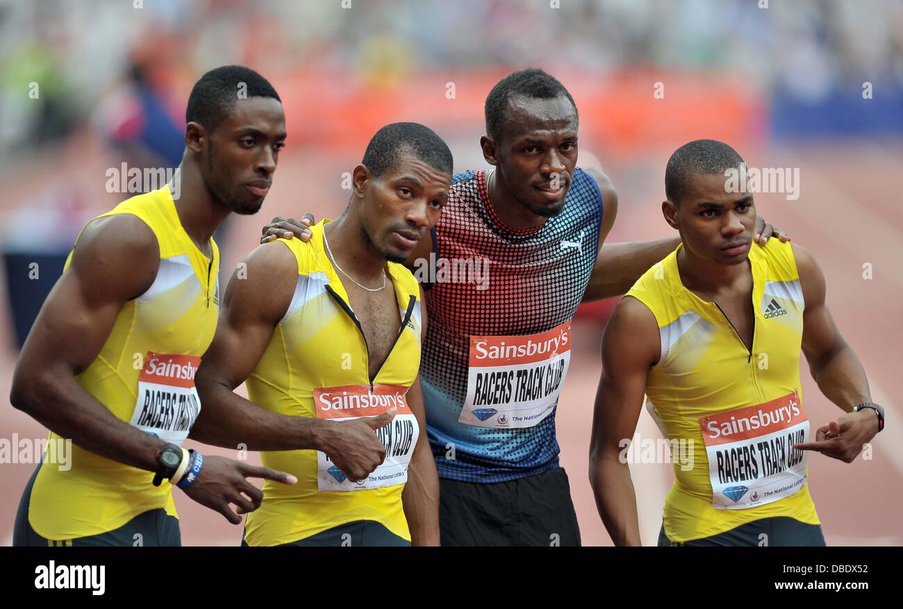 London, UK. 27th July, 2013. Mario Forsythe, Kemar Bailey-Cole, Warren ...