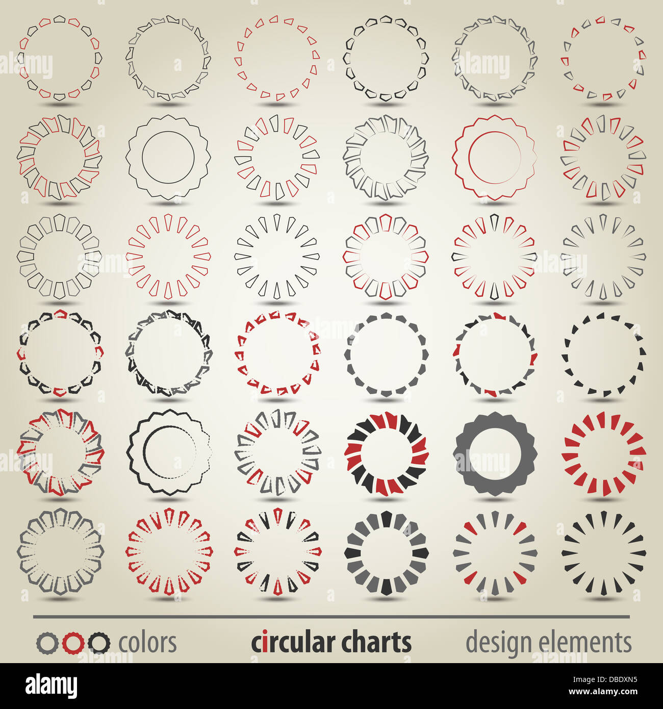 new set of different styles circular charts can use like modern design ...