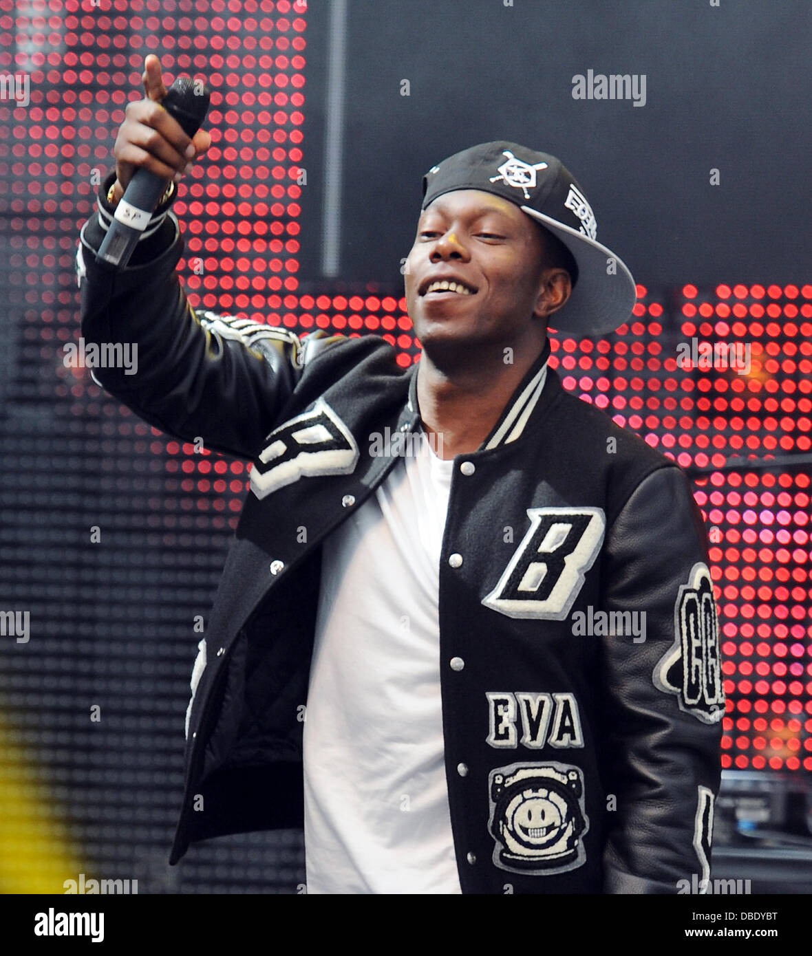 Dizzee Rascal performing at the "Coca- Cola London 2012 Olympic Torch ...