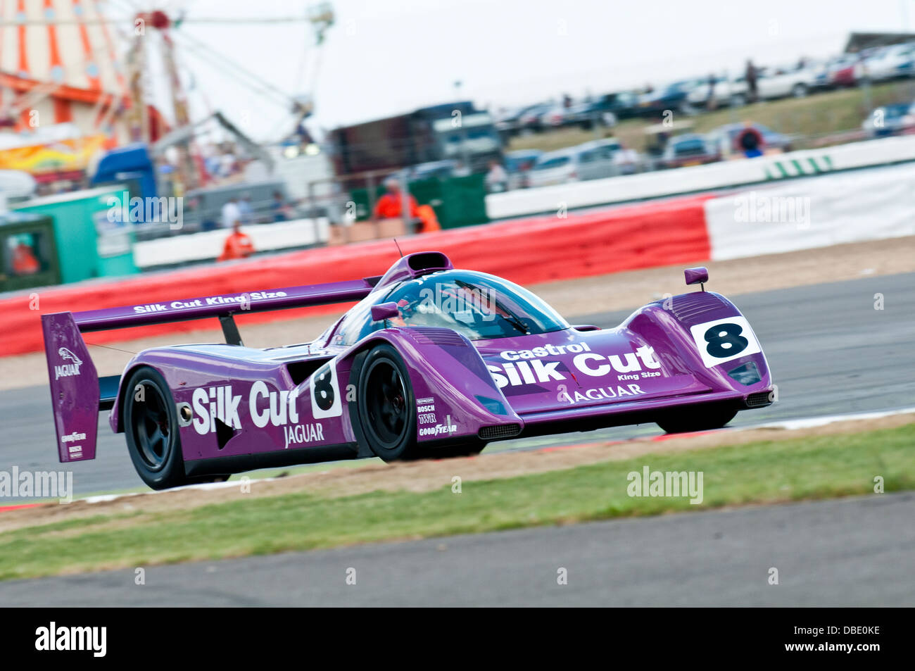 Nicolas Minassian driving the Silk Cut Jaguar XJR14 in the Group C ...