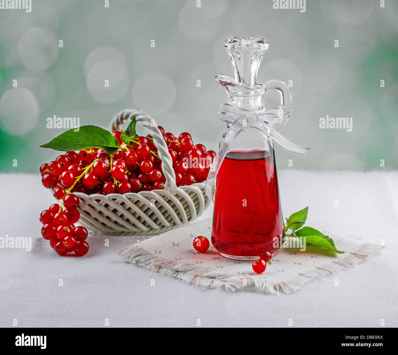 Red currant berries with syrup Stock Photo - Alamy