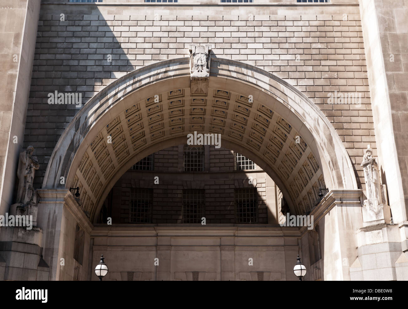 Close-up view of the Millbank Entrance to Thames House Stock Photo - Alamy
