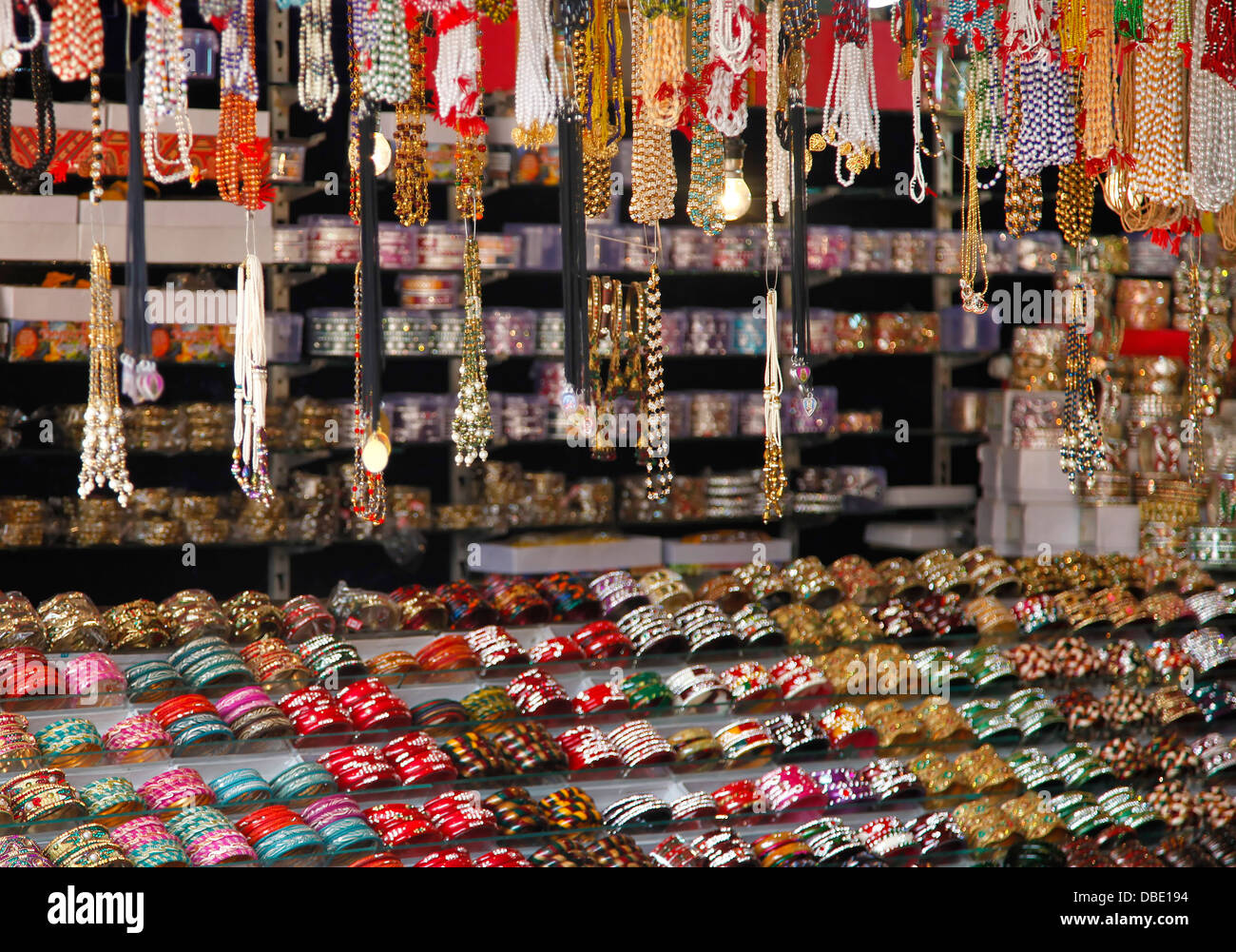 Trinkets on sale at a Indian Market Stock Photo - Alamy