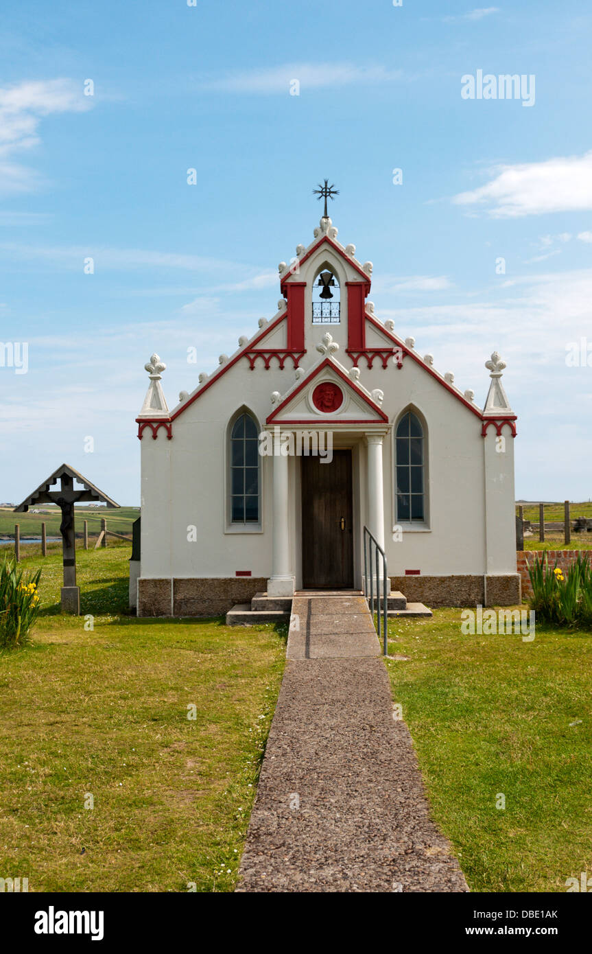 The chapel on Lamb Holm built from two Nissen huts by Italian prisoners ...