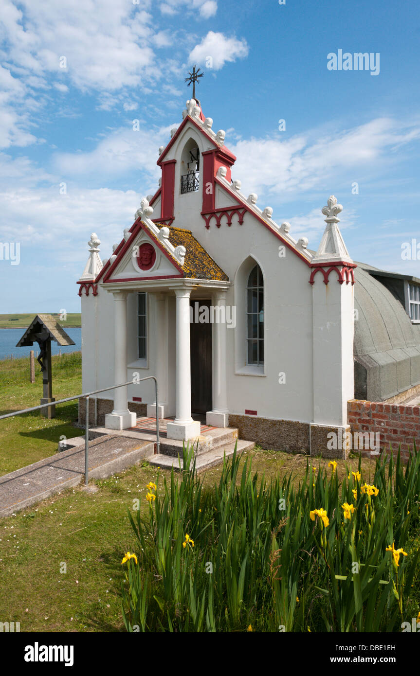 The chapel on Lamb Holm built from two Nissen huts by Italian prisoners ...