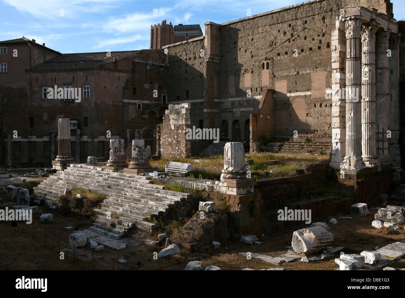 Columns and steps of the Temple of Trajan in the Forum of Trajan ...