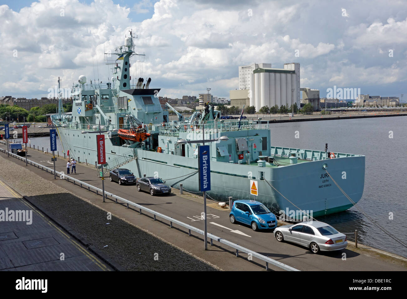 Marine protection vessel MPV Jura moored in Western Harbour of Leith ...