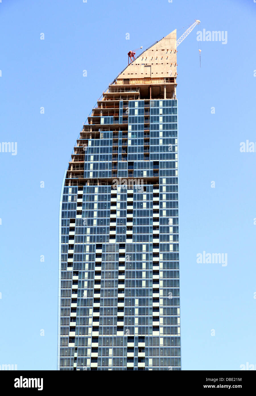 Modern condo building under construction in Downtown Toronto, Canada ...