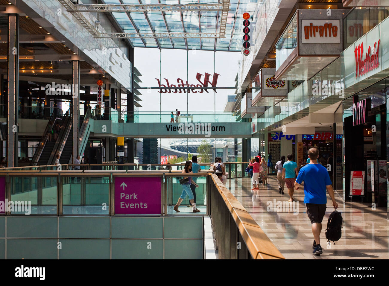 Inside the Westfield shopping cenre, Stratford London Stock Photo - Alamy