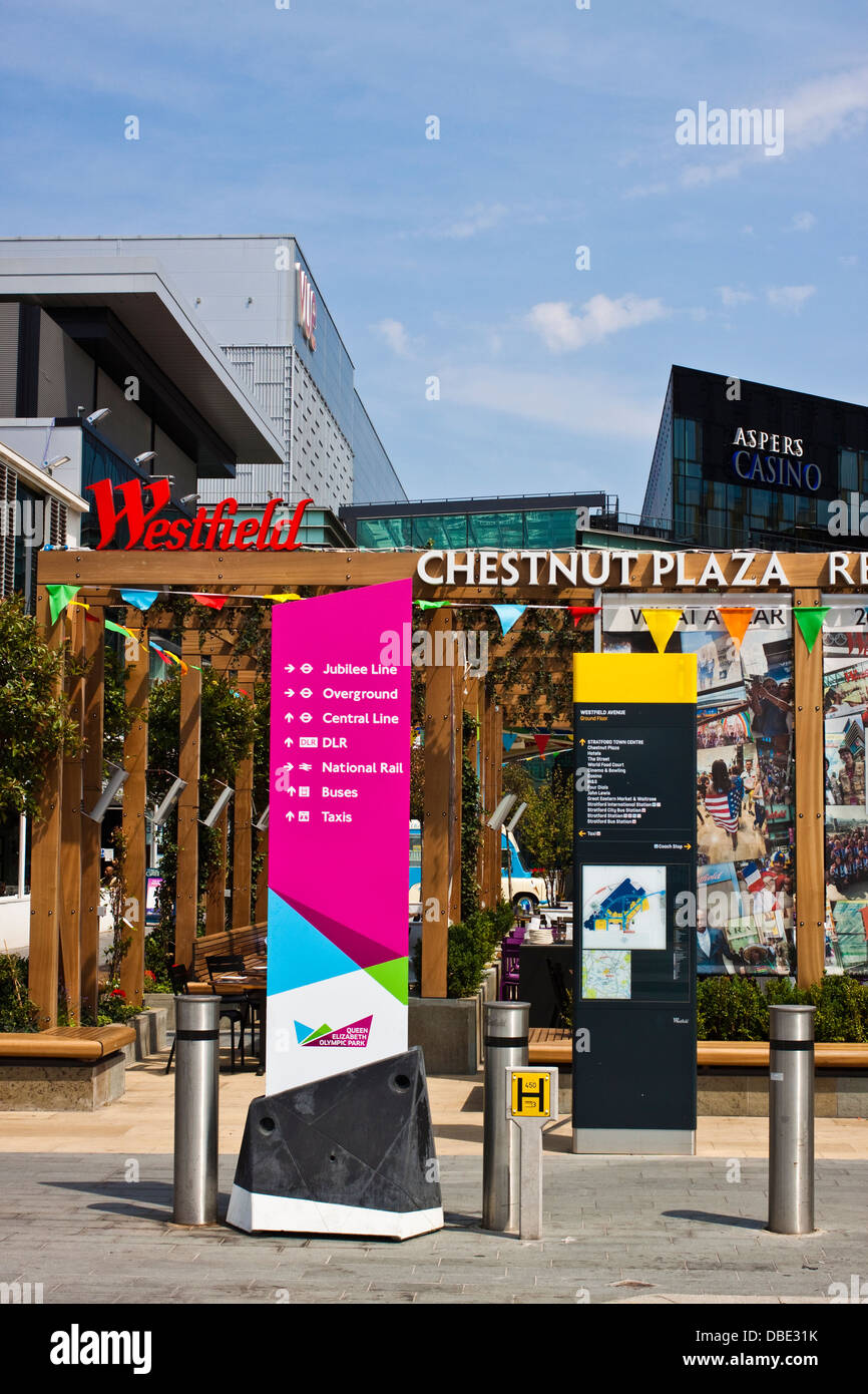 Chestnut plaza, Westfield shopping centre, Stratford London Stock Photo ...