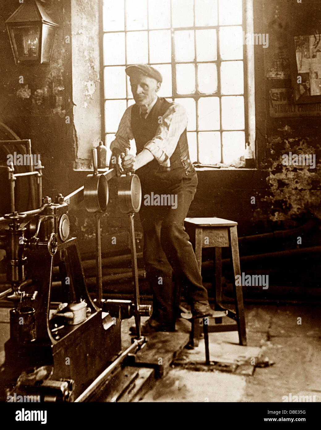 Coal Mining Working the Cage Engine early 1900s Stock Photo - Alamy