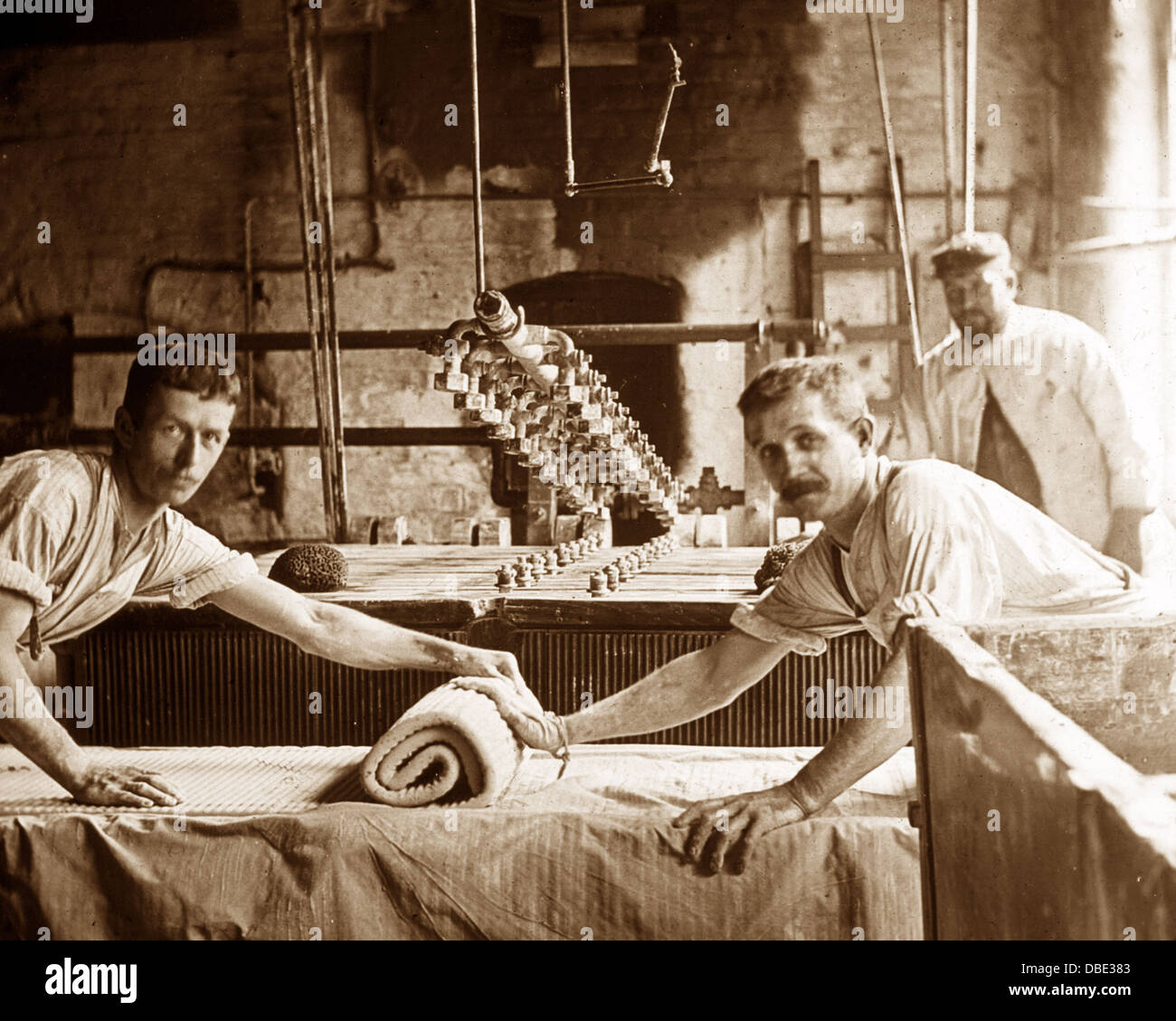Lambeth Doulton Faience Factory - Blunging and Pressing Clay ...