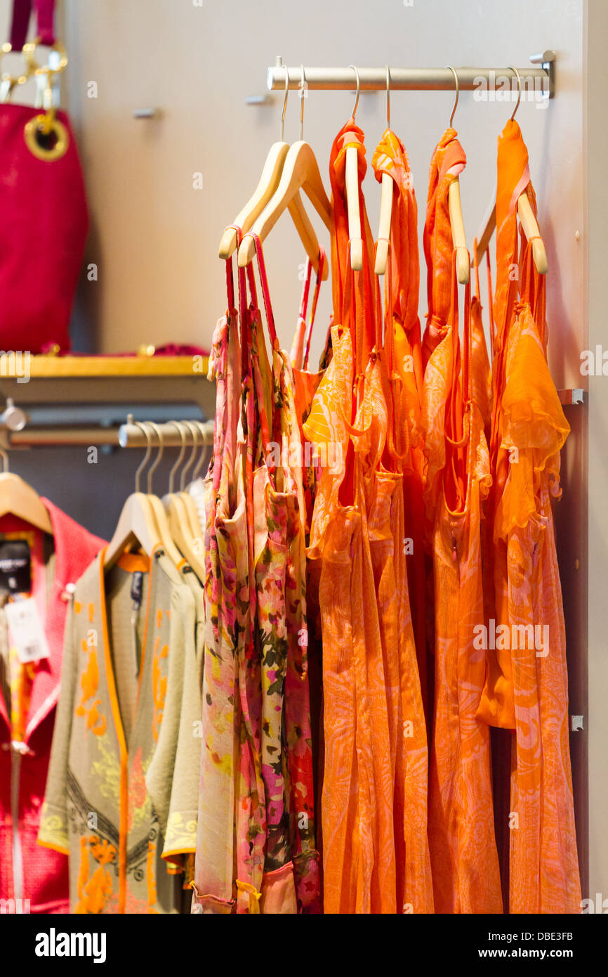 Designer clothing on display at the womens store Stock Photo - Alamy