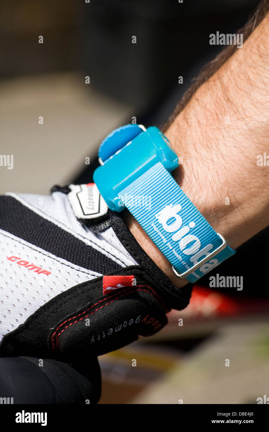 An Activity Monitor being worn on the wrist of person carrying out an ...