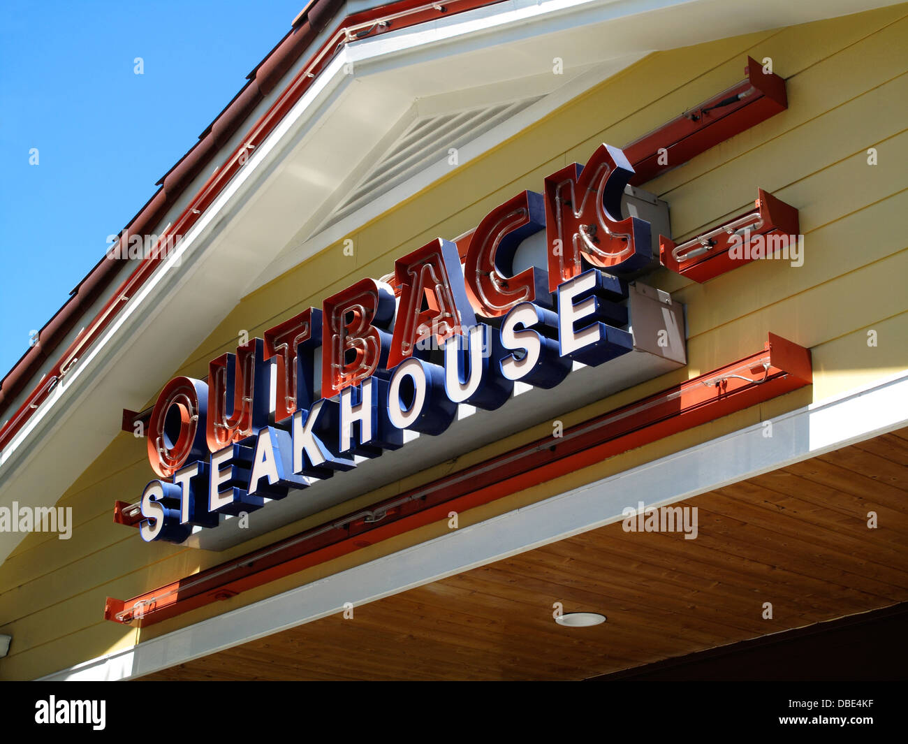 Outback Steakhouse restaurant sign in Campbell, California Stock Photo ...