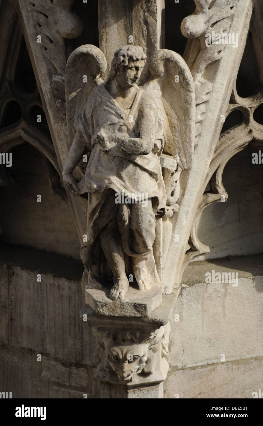 Italy. Milan. Cathedral. Gothic. 14th century. Exterior. Detail. Angel ...