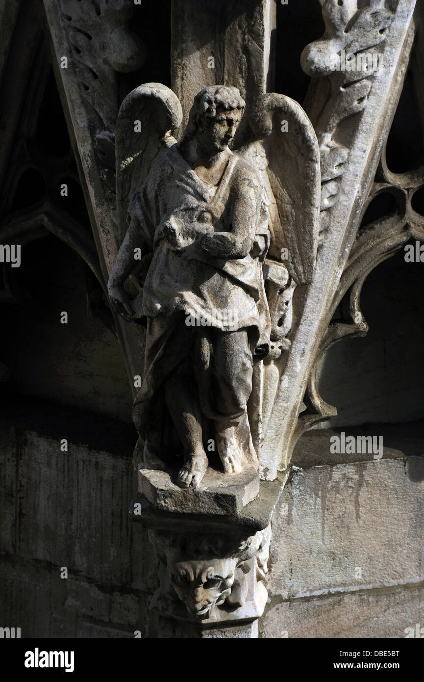 Italy. Milan. Cathedral. Gothic. 14th century. Exterior. Detail. Angel ...