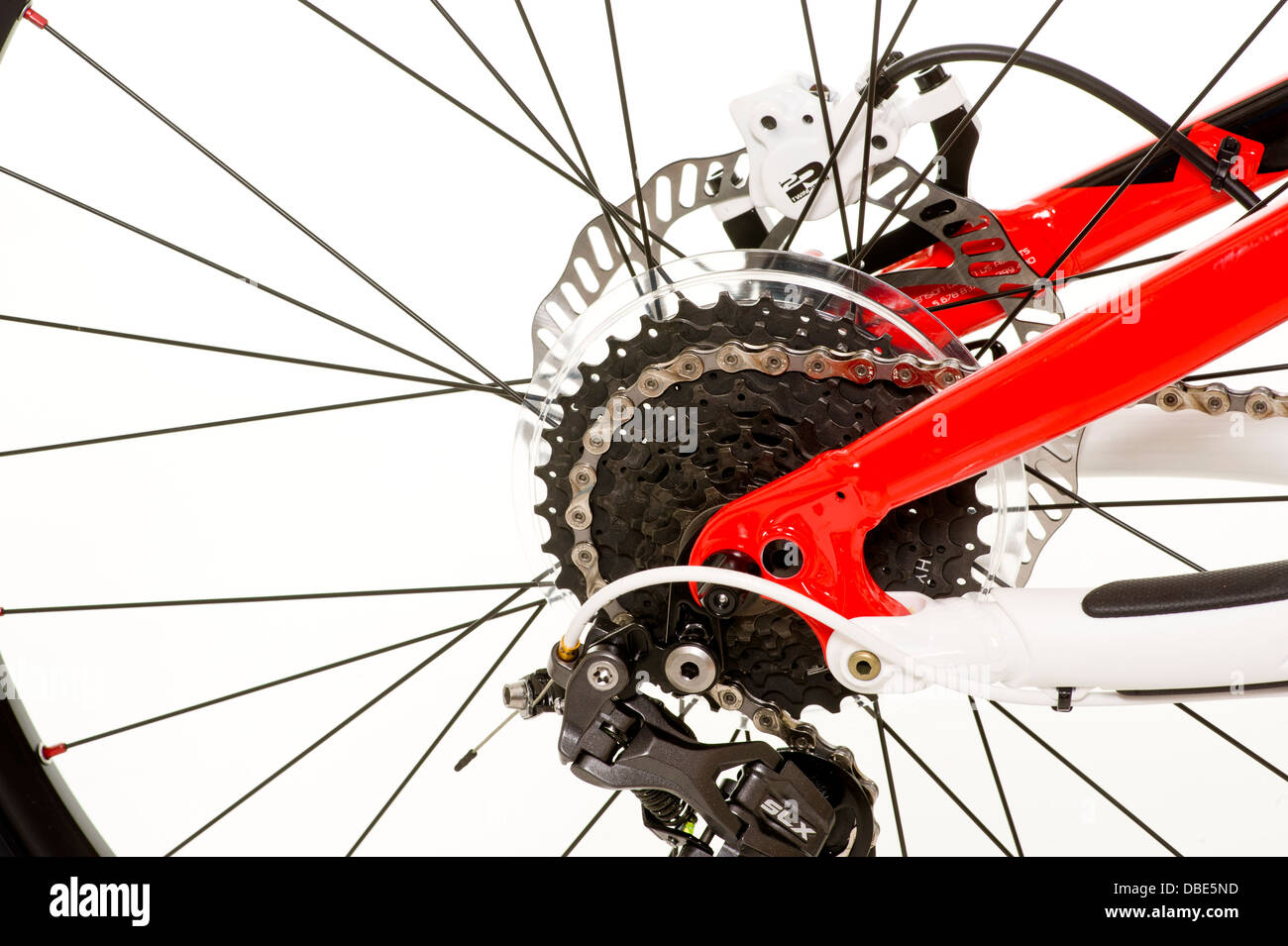 Close up of rear wheel of mountain bike Stock Photo - Alamy