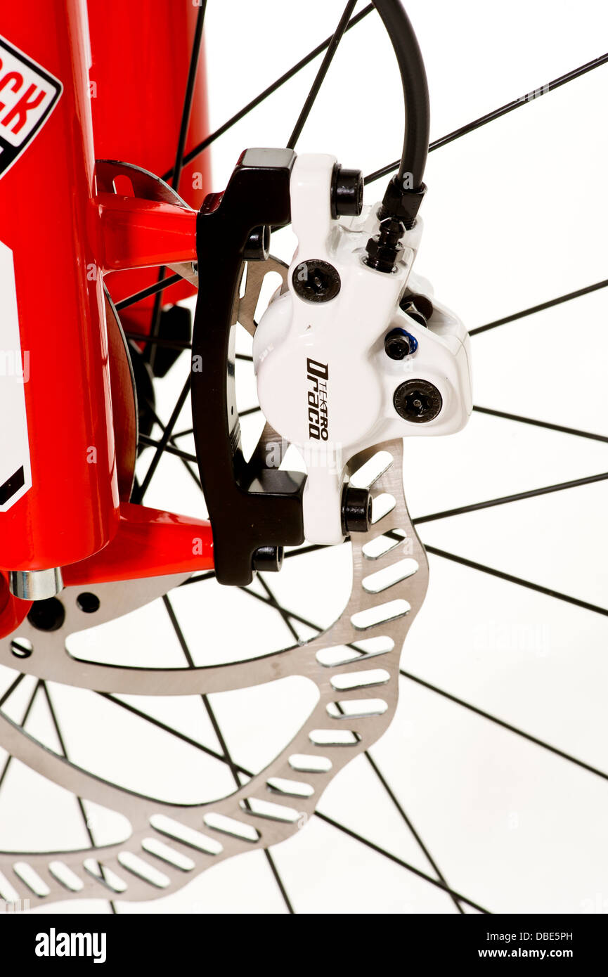 Closeup of front disc rotor on a mountain bike Stock Photo - Alamy