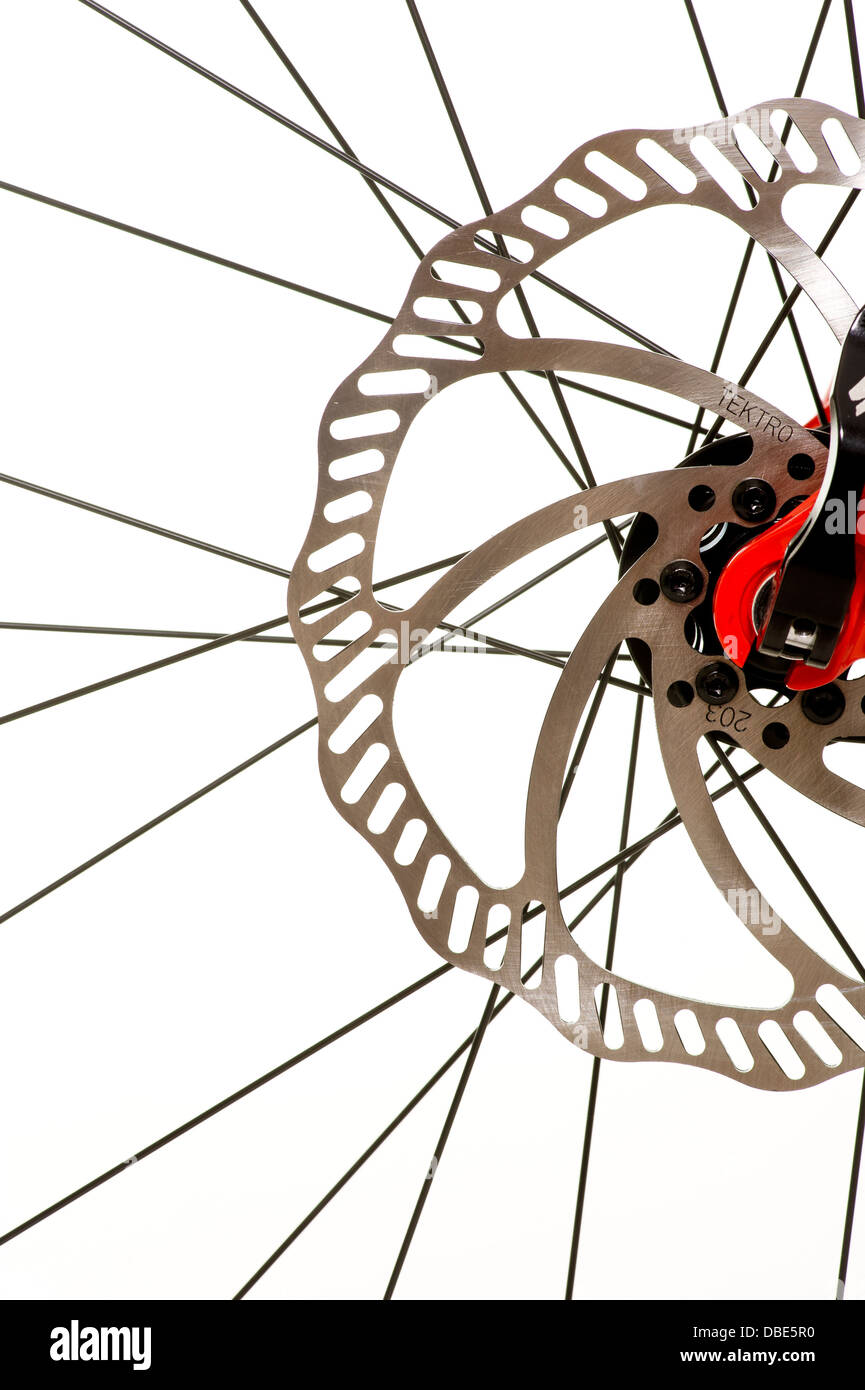 Closeup of front disc rotor on a mountain bike Stock Photo - Alamy